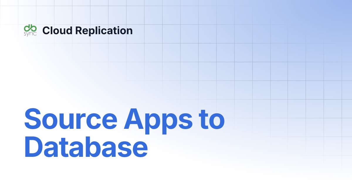Source Apps to Database | Cloud Replication