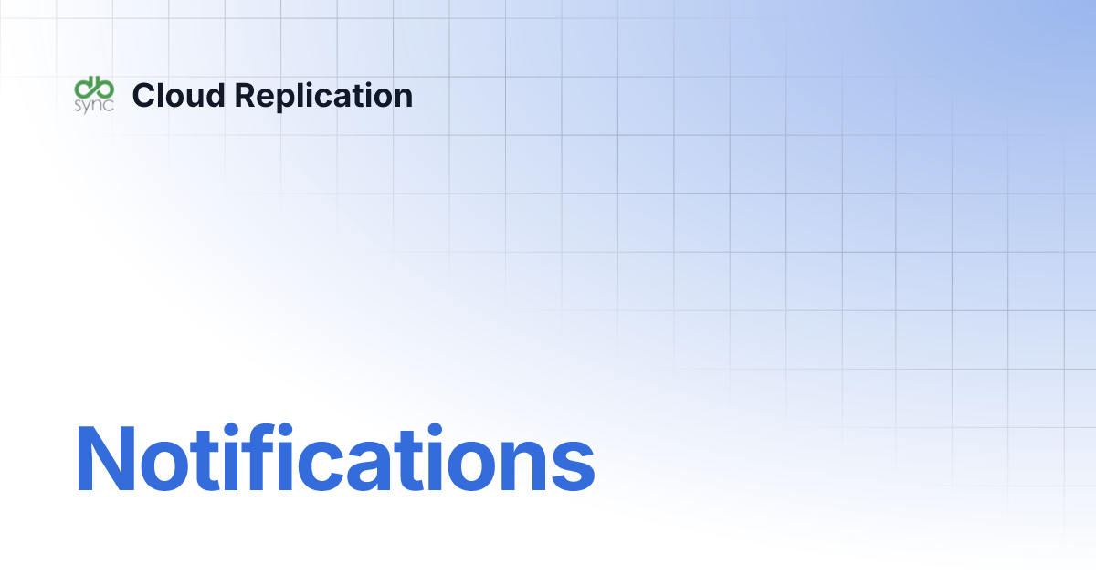 Notifications | Cloud Replication