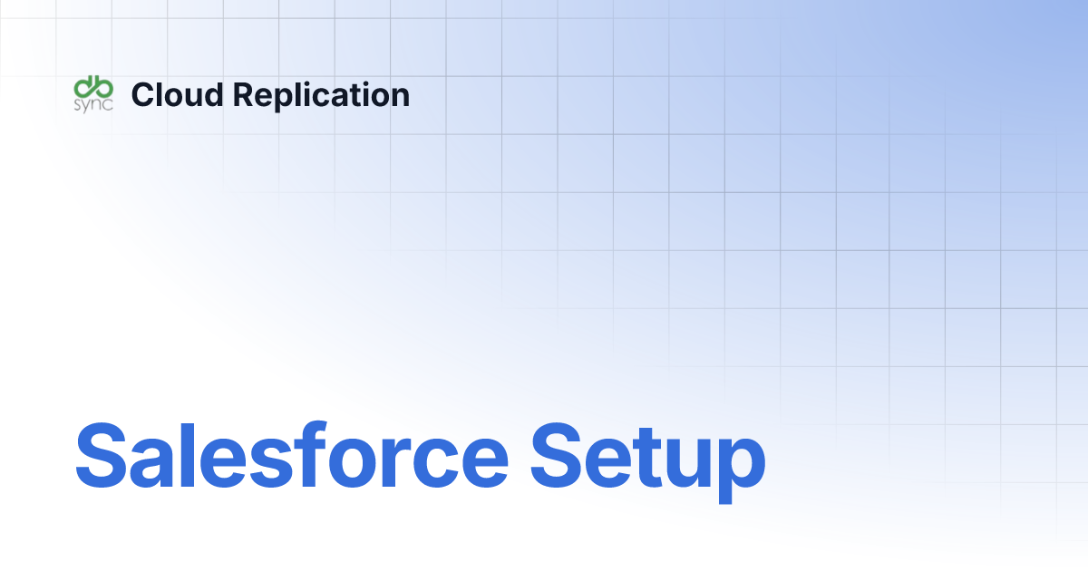 Salesforce Setup | Cloud Replication