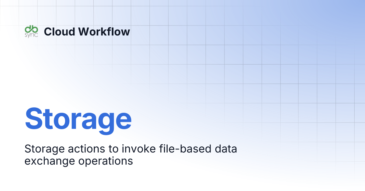 Storage Cloud Workflow