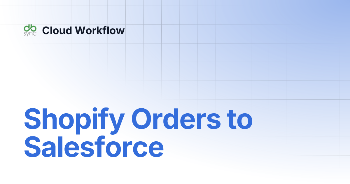 Shopify Orders to Salesforce | Cloud Workflow