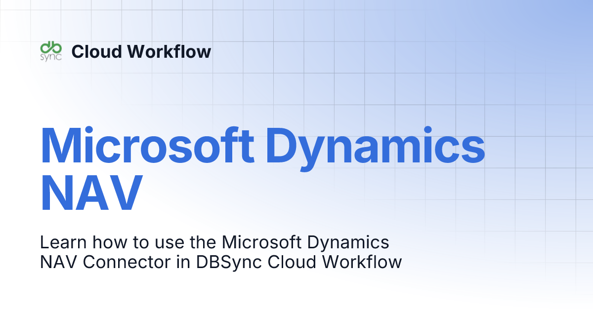 Microsoft Dynamics NAV | Cloud Workflow