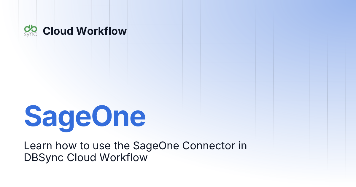 SageOne | Cloud Workflow