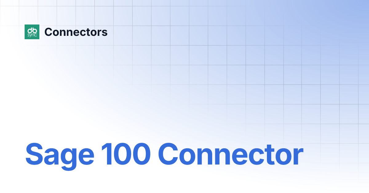 Sage 100 Connector | Connectors