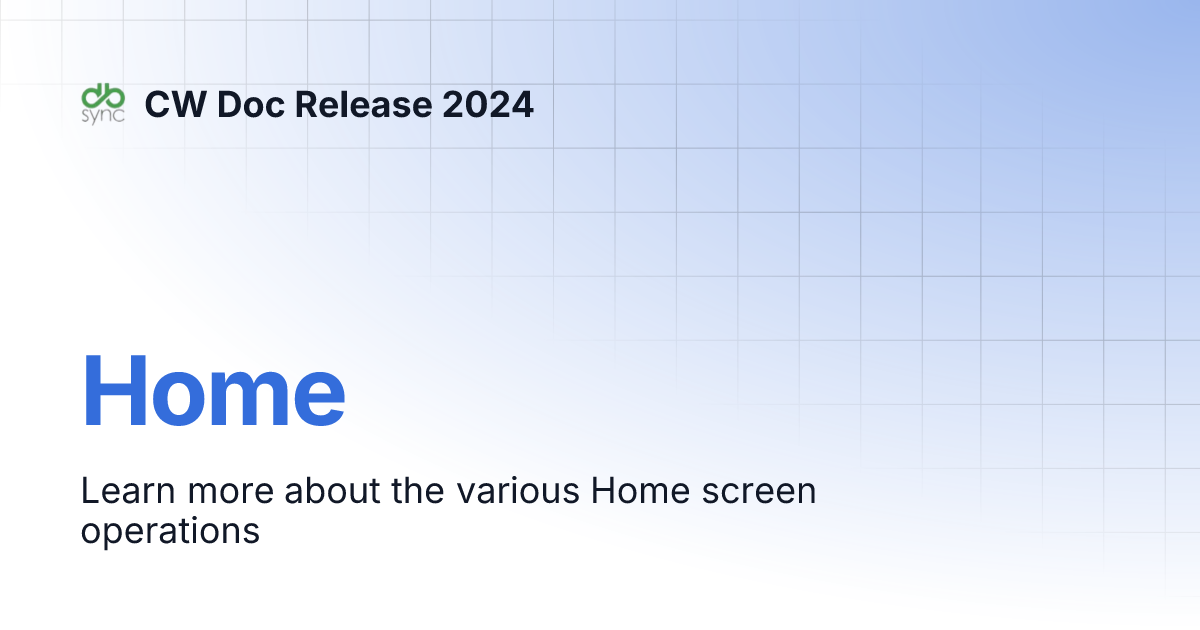 Home | CW Doc Release 2024